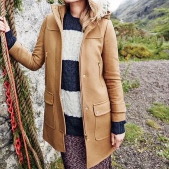 J. Crew | Jackets & Coats | J Crew Melton Wool Duffle Coat Warm Camel ...
